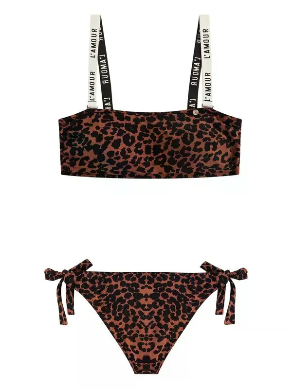 Love Stories Leopard-print Tie-side Bikini - Brown
