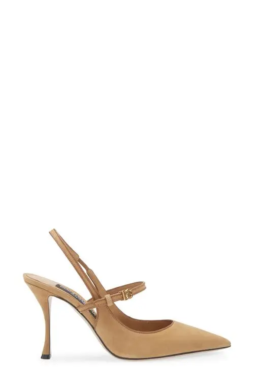 Dolce & Gabbana Pointed Toe Slingback Pump - 8s727 Beige/cammello