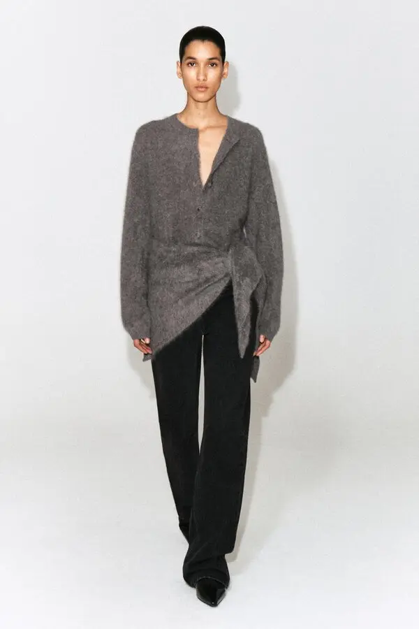 Cos Brushed-cashmere Triangle Scarf - Brown