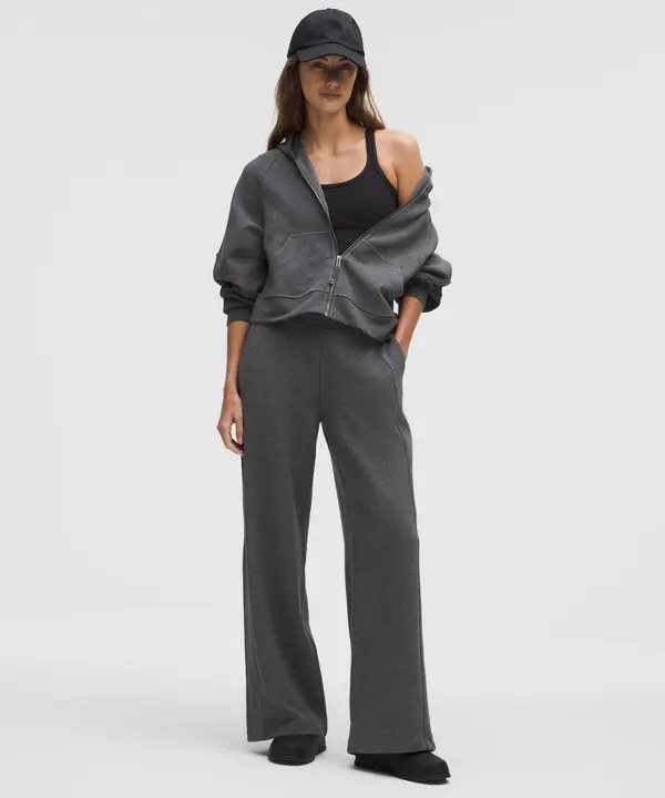 Lululemon Scuba Mid-rise Wide-leg Pant - Heathered Graphite Grey