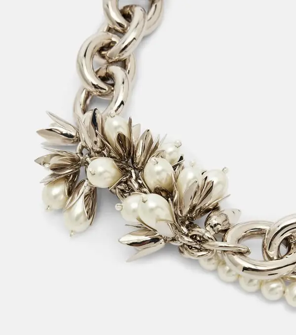 Simone Rocha Embellished Faux Pearl Necklace
