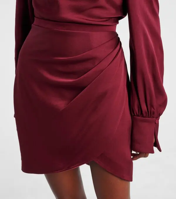 Simkhai Cameron Satin Mini Dress - Burgundy - 20% Off | Editorialist