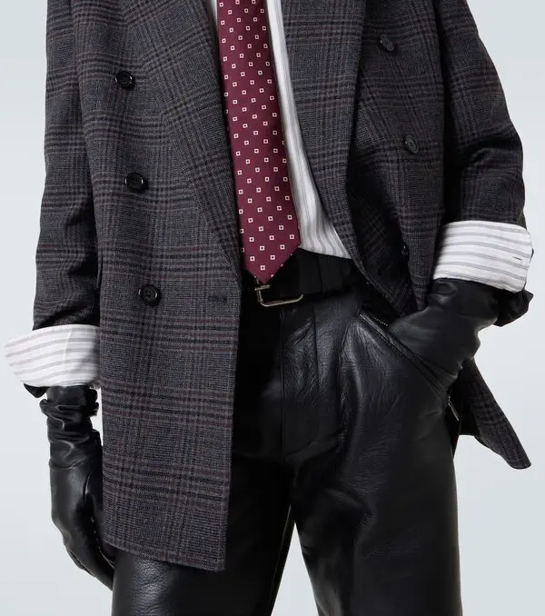Saint Laurent Checked Wool And Cashmere Blazer - Grey