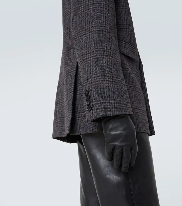 Saint Laurent Checked Wool And Cashmere Blazer - Grey