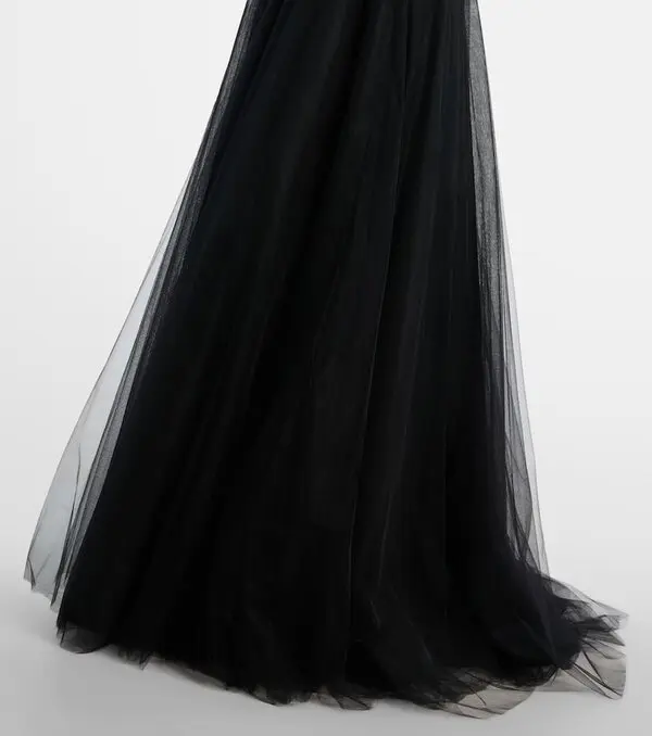 Costarellos Tulle Bustier Gown
