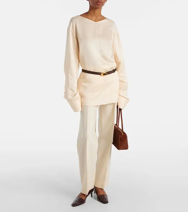 Khaite Durion Satin Top - Yellow