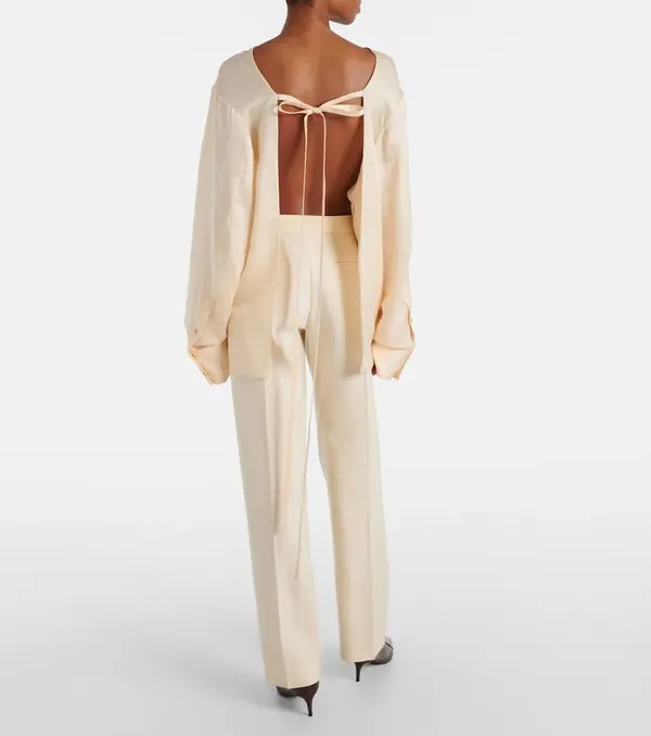 Khaite Durion Satin Top - Yellow