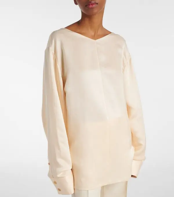 Khaite Durion Satin Top - Yellow