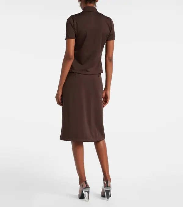 COURREGES Courrèges Interlock Jersey Zip-up Top - Brown