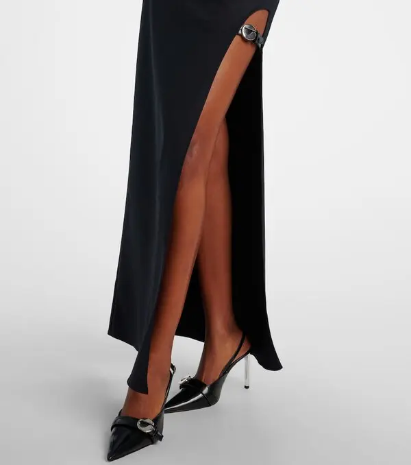 Coperni Garter Cotton-blend Jersey Maxi Dress - Black