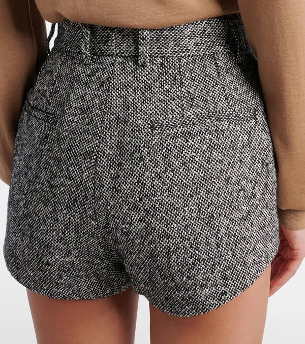 Dolce & Gabbana High-rise Wool And Cotton-blend Shorts