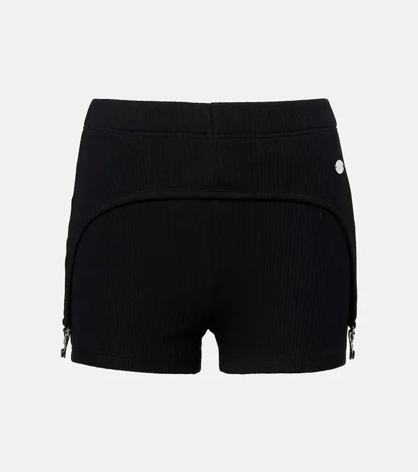 JEAN PAUL GAULTIER Ribbed-knit Cotton Jersey Shorts - Black