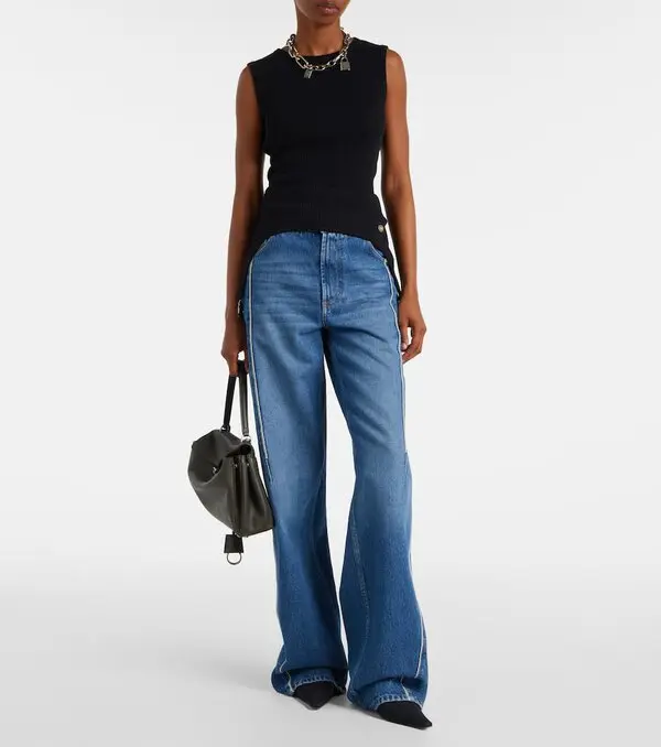 JEAN PAUL GAULTIER Ribbed-knit Cotton Jersey Shorts - Black