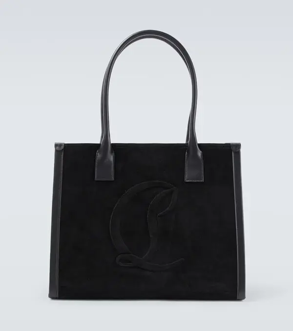 CHRISTIAN LOUBOUTIN By My Side Suede Tote Bag - Black