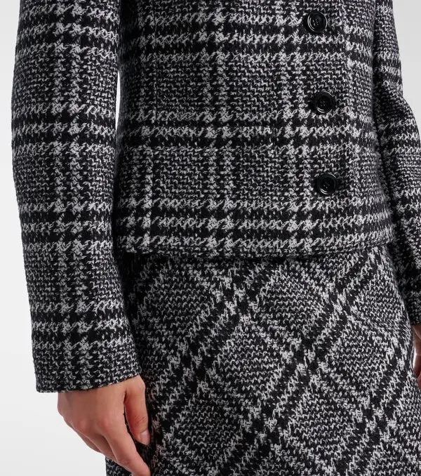 Dolce & Gabbana Checked Wool, Silk, And Llama-blend Jacket