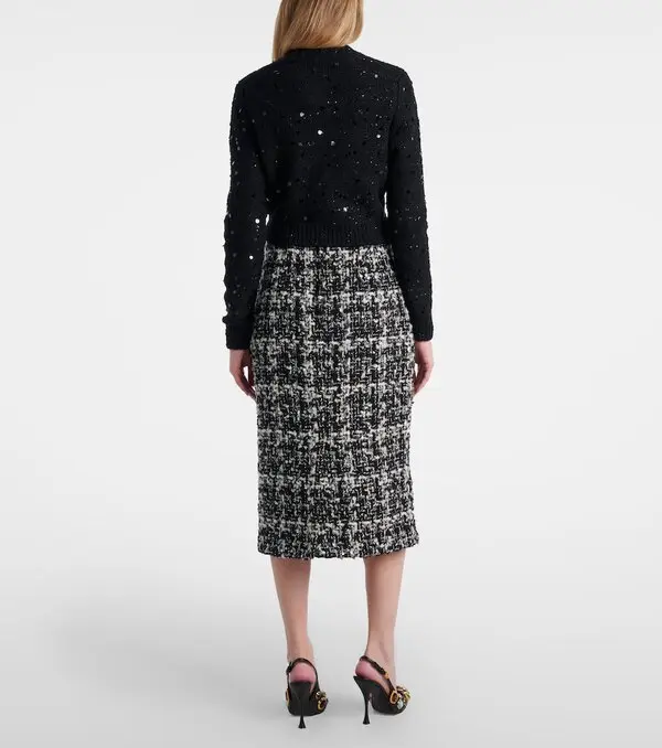Dolce & Gabbana Sequined Wool-blend Cardigan
