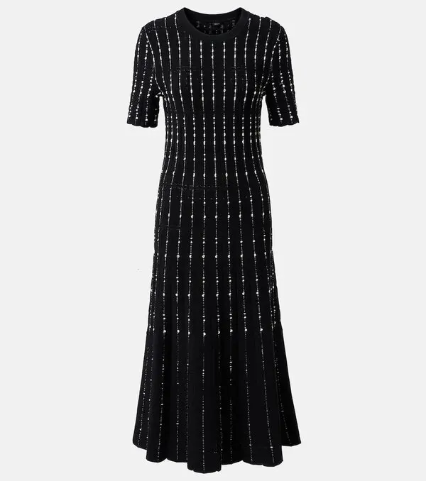 JOSEPH Ribbed-knit Cotton-blend Midi Dress - Black