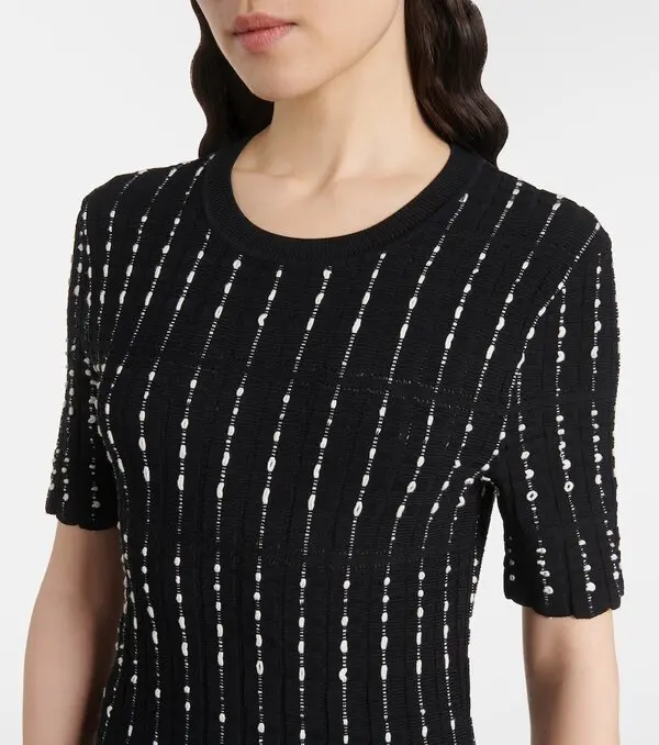 JOSEPH Ribbed-knit Cotton-blend Midi Dress