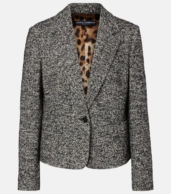 Dolce & Gabbana Wool, Silk, And Alpaca-blend Jacket - Grey