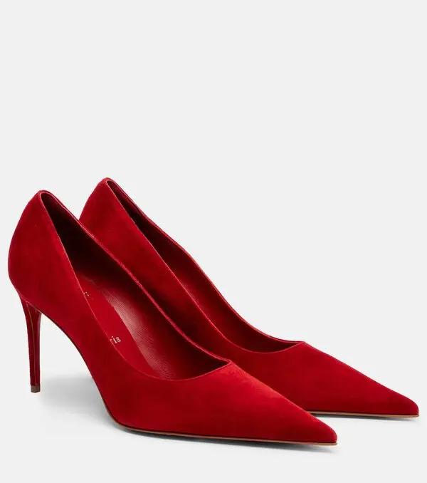 CHRISTIAN LOUBOUTIN Kate Max 85 Suede Pumps - Red
