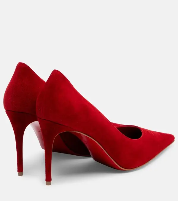 CHRISTIAN LOUBOUTIN Kate Max 85 Suede Pumps - Red