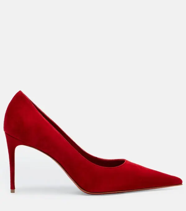 CHRISTIAN LOUBOUTIN Kate Max 85 Suede Pumps - Red