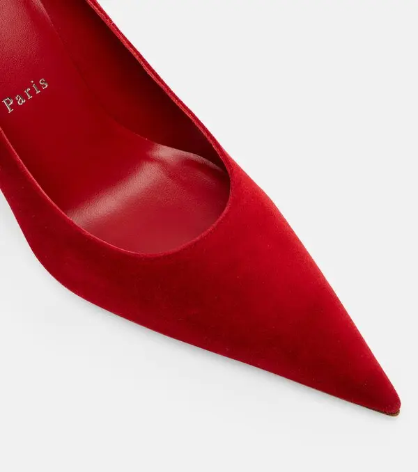 CHRISTIAN LOUBOUTIN Kate Max 85 Suede Pumps - Red
