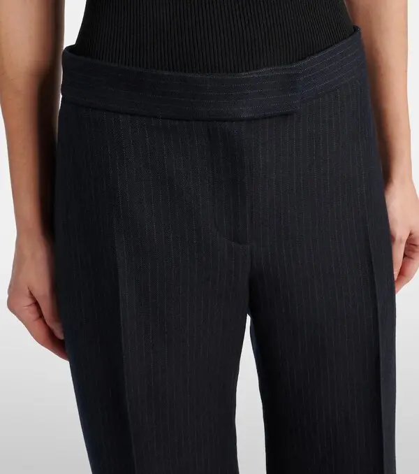 Khaite Lenn Pinstripe Wool-blend Straight Pants