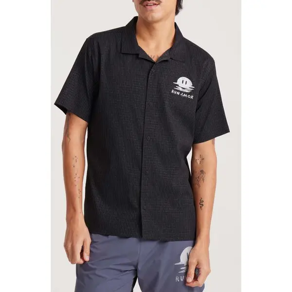 ROARK Bless Up Trail Performance Short Sleeve Button-up Shirt - Black