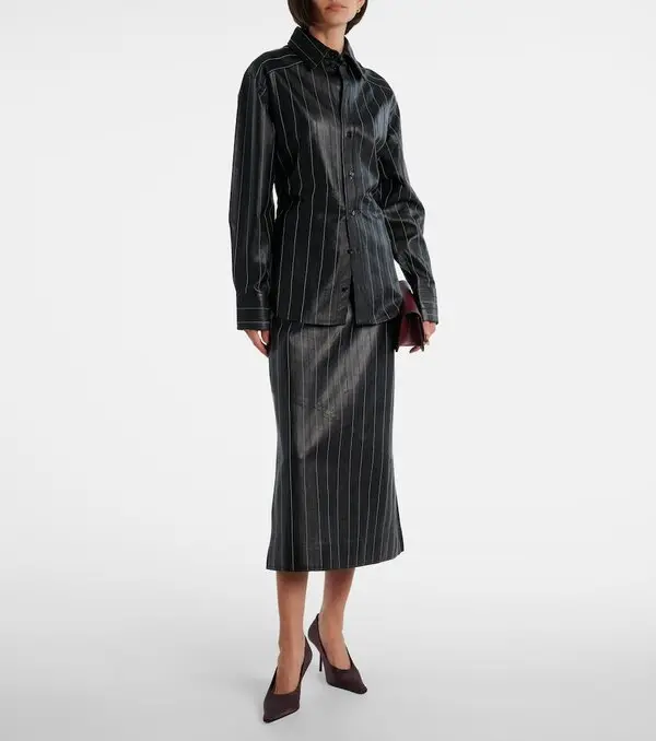 Victoria Beckham Belted Leather Jacket