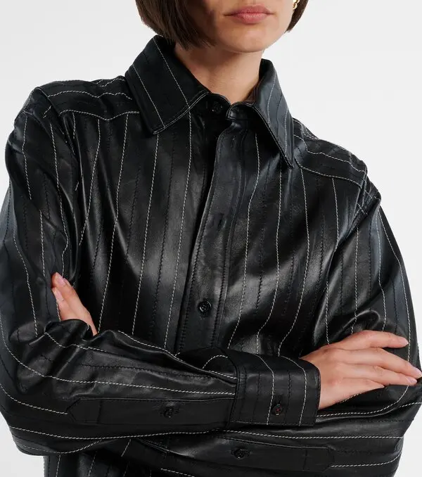 Victoria Beckham Belted Leather Jacket