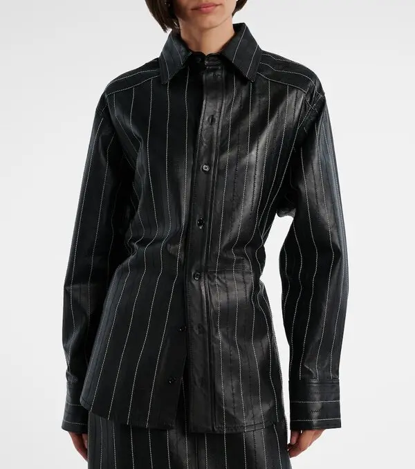 Victoria Beckham Belted Leather Jacket
