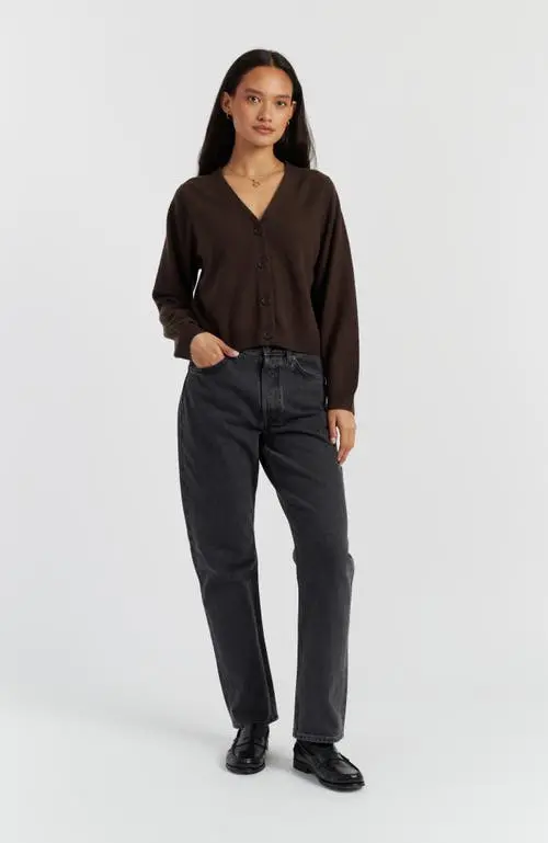 Chinti & Parker Wool Cashmere Cropped Cardigan - Chocolate