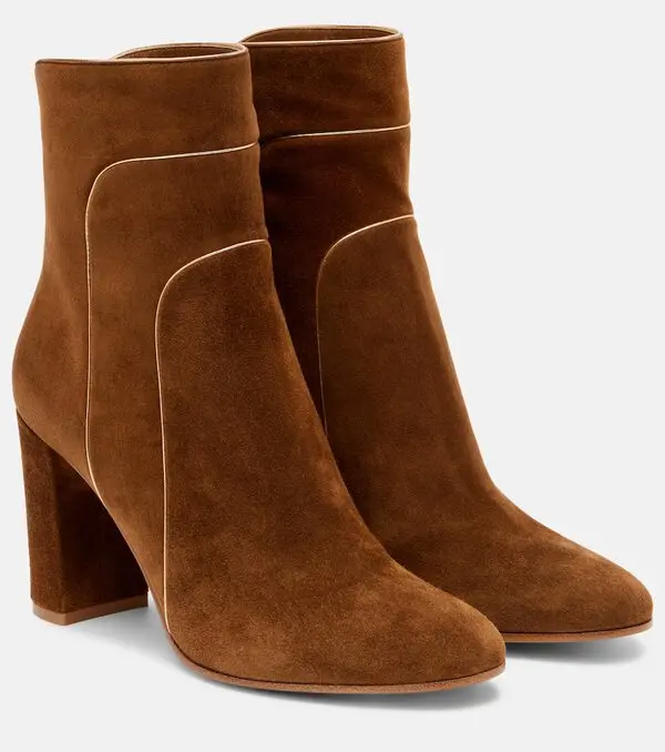 GIANVITO ROSSI Juliette 85 Suede Ankle Boots - Brown
