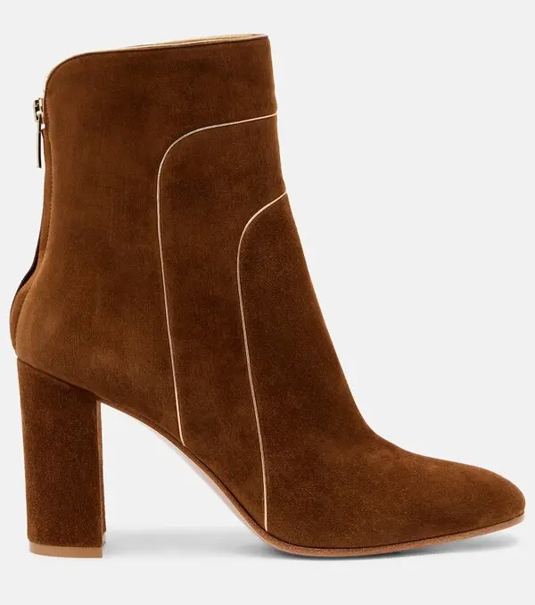 GIANVITO ROSSI Juliette 85 Suede Ankle Boots - Brown