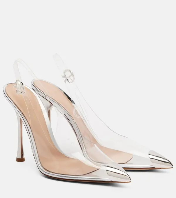 GIANVITO ROSSI Diana 105 Slingback Pumps - Transparent
