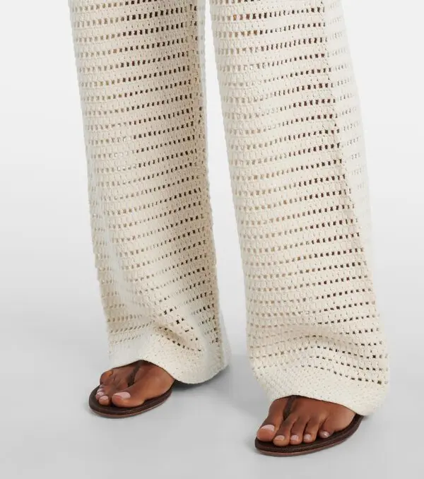 LESET Lucy Crochet Mid-rise Straight Pants