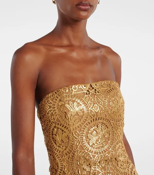 Emilia Wickstead Leila Guipure Lace Midi Dress - Gold - 30% Off |  Editorialist