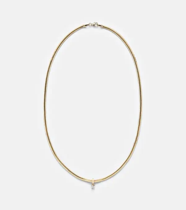STONE AND STRAND Serpentine Necklace With Diamond - Gold