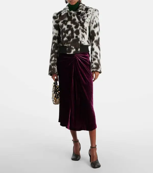 Dries Van Noten Animal-printed Wool-blend Jacket - Brown