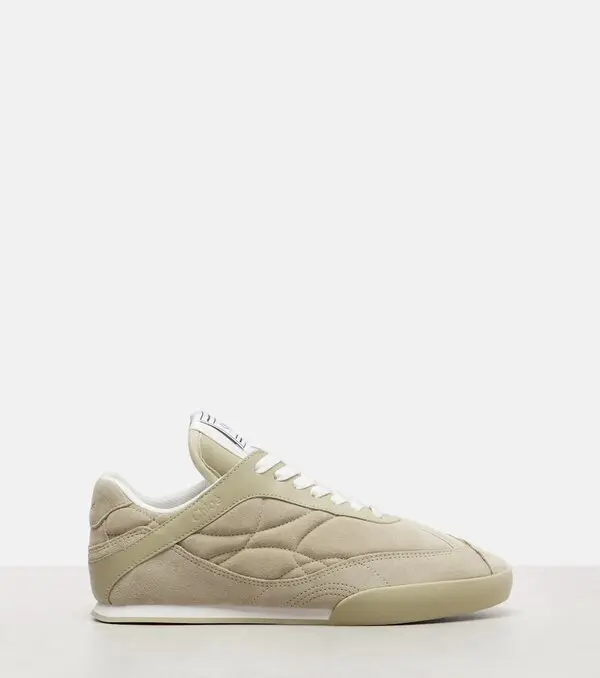 Chloé Kick Leather-trimmed Suede Sneakers - Green