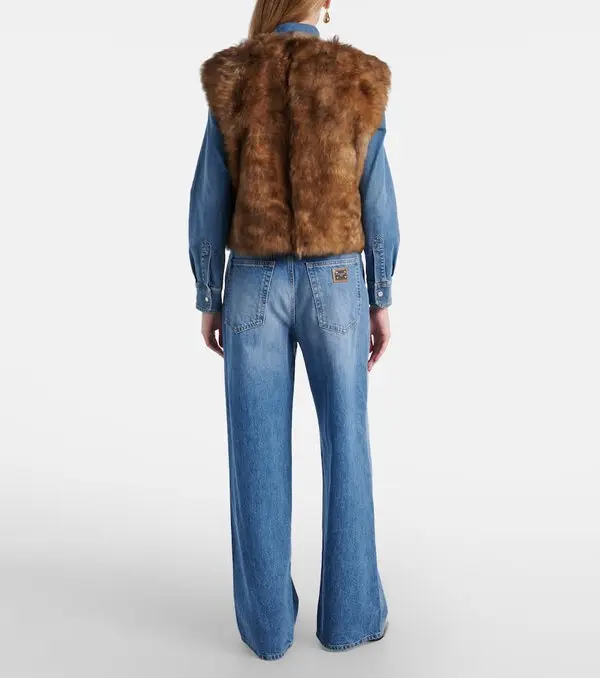 Dolce & Gabbana Cropped Shearling Vest