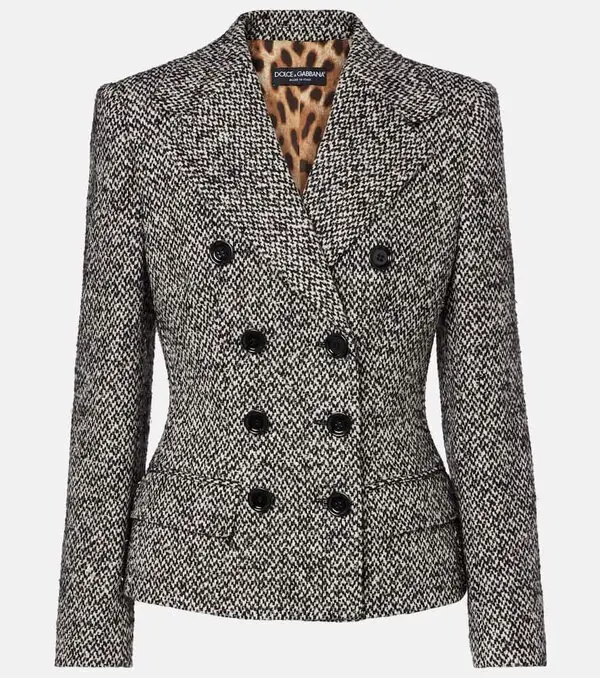 Dolce & Gabbana Double-breasted Wool-blend Jacket - Grey