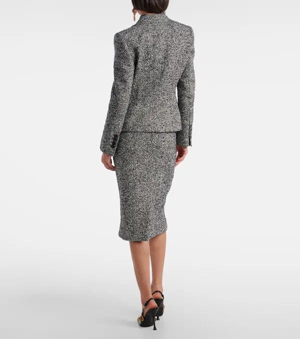 Dolce & Gabbana Double-breasted Wool-blend Jacket - Grey