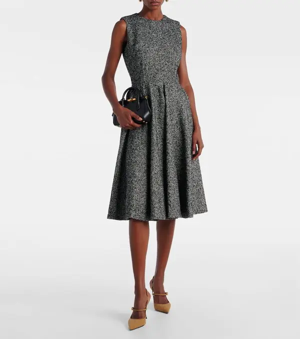Dolce & Gabbana Wool-blend Midi Dress - Grey