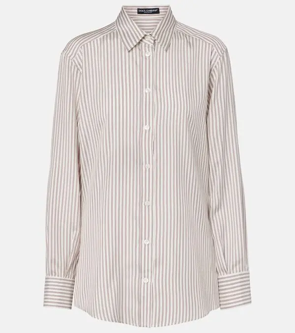 Dolce & Gabbana Striped Silk Shirt - Grey