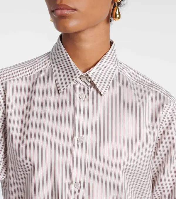 Dolce & Gabbana Striped Silk Shirt - Grey