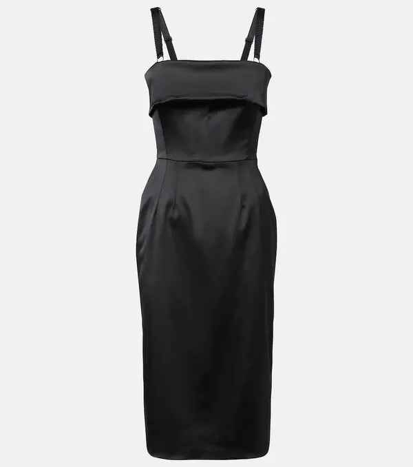 Dolce & Gabbana Satin Midi Dress - Black