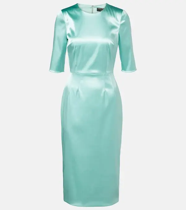 Dolce & Gabbana Satin Midi Dress - Green