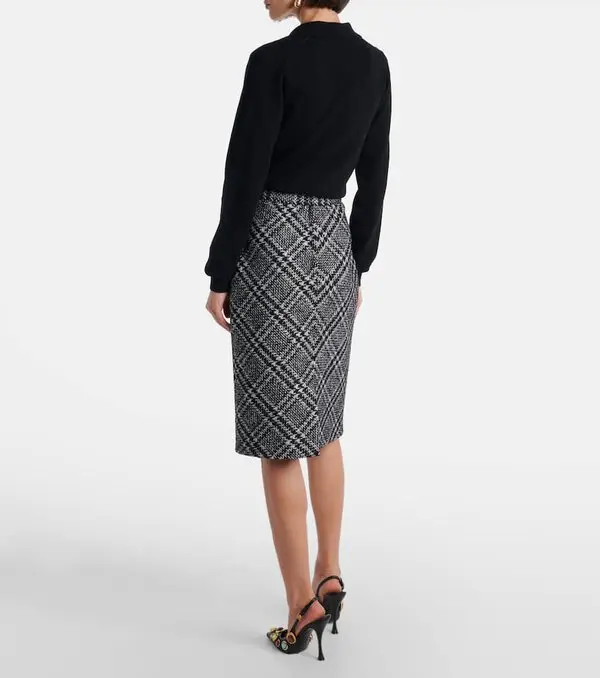 Dolce & Gabbana Checked Wool-blend Miniskirt